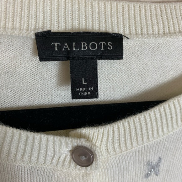 Talbots | Sweaters | Womens Talbots Silver Ivory Christmas Tree Long ...